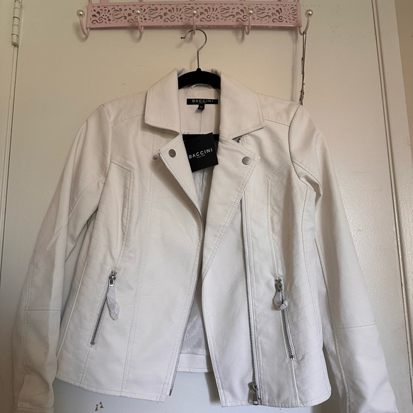 Baccini | Jackets & Coats | White Faux Leather Jacket | Poshmark